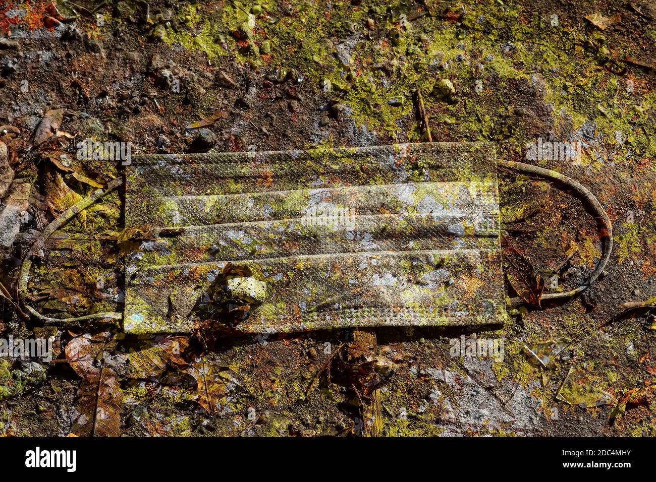 Discarded face masks in Mccarren Park, Brooklyn, New York during the ...