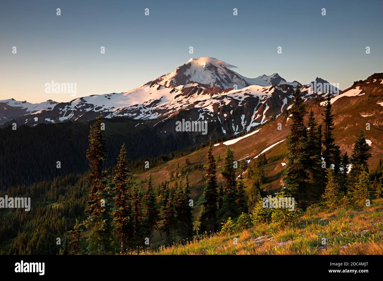 WA18220-00...WASHINGTON - Sunrise on Mount Baker from Skyline Divide in ...