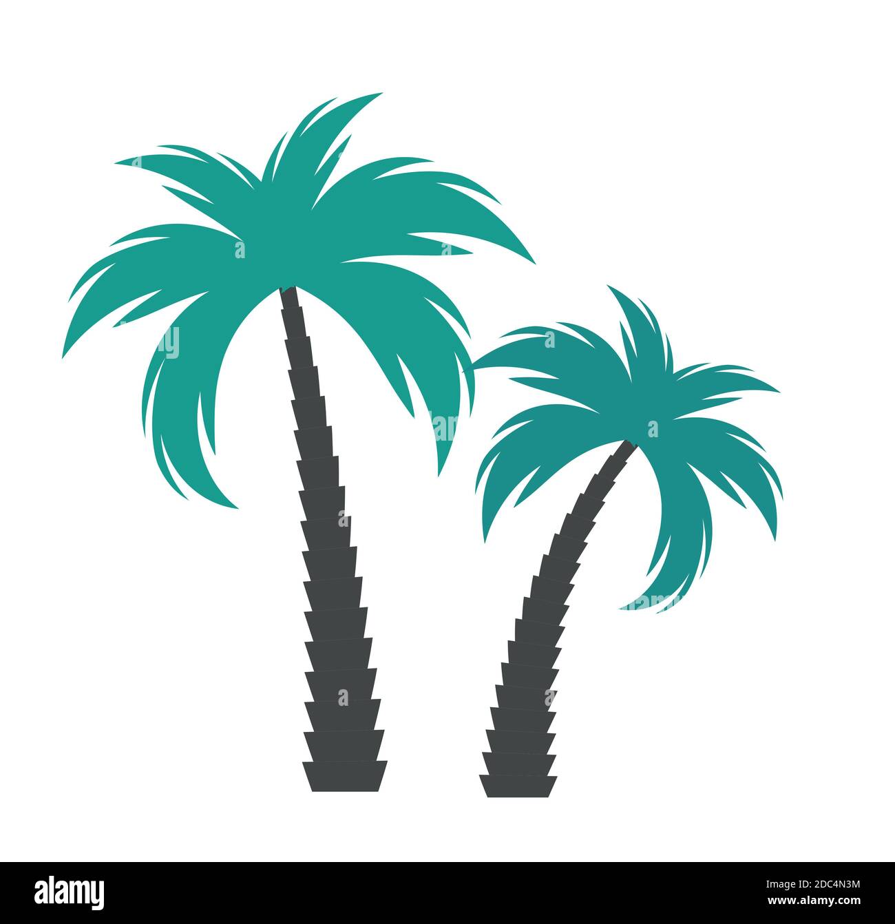 Simple palm tree silhouette. Illustration Stock Photo - Alamy