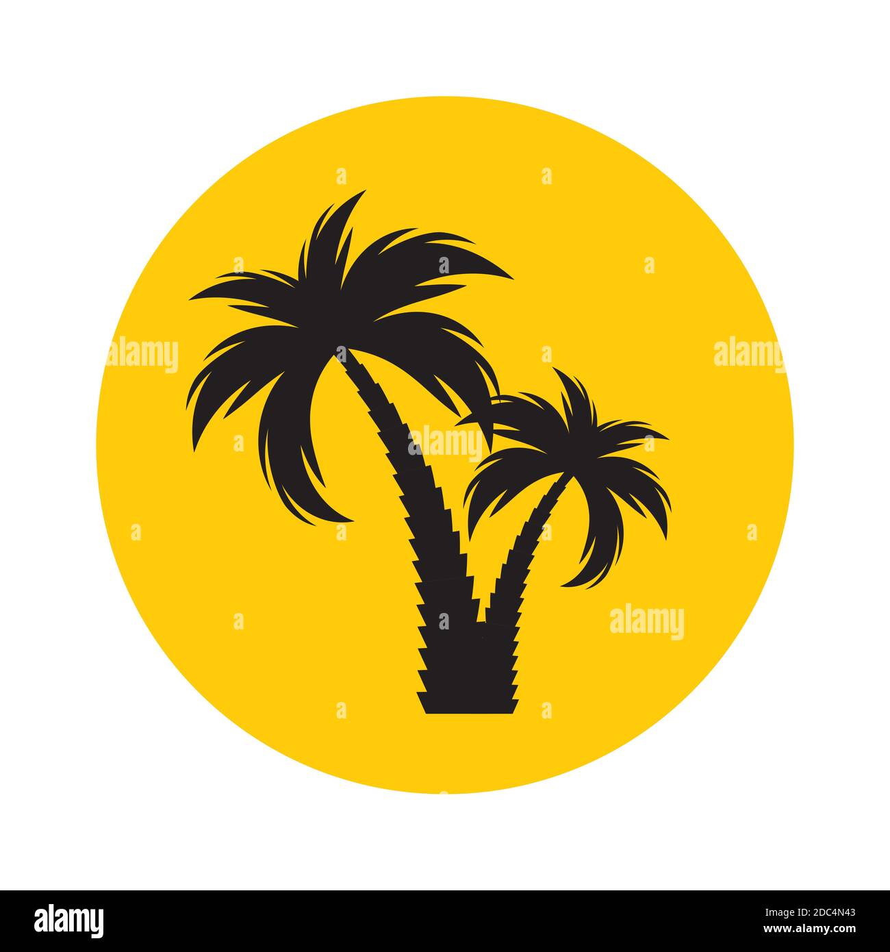 Simple palm tree silhouette. Illustration Stock Photo - Alamy