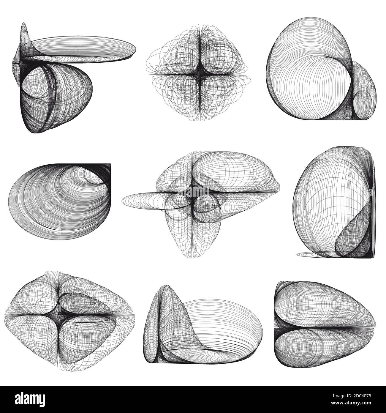 Set of abstract geometric elements and shapes on white background ...