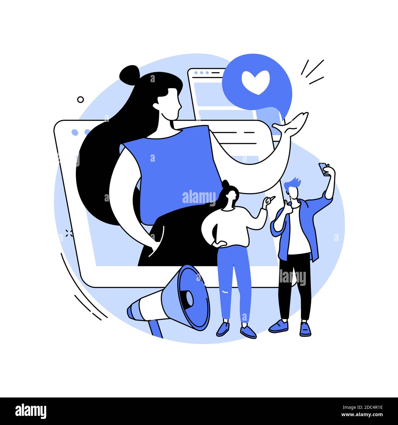 Virtual influencer abstract concept vector illustration Stock Vector ...