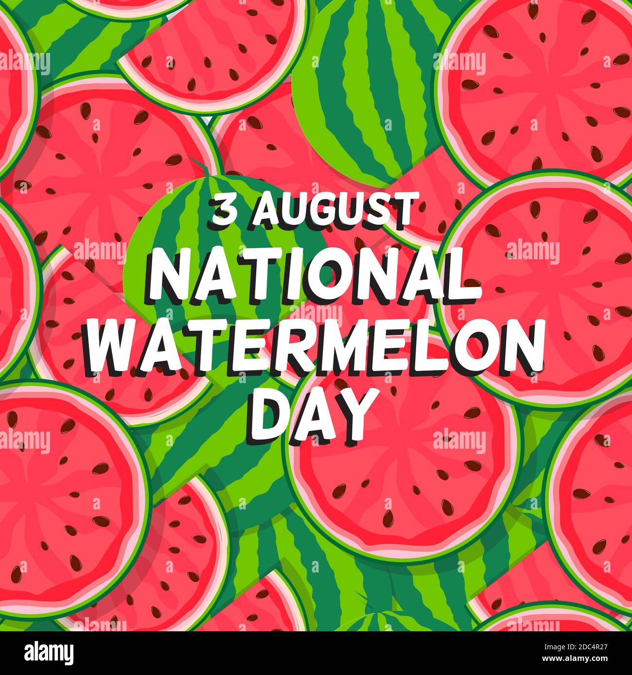 August, 3 Watermelon day background, illustration Stock Photo - Alamy