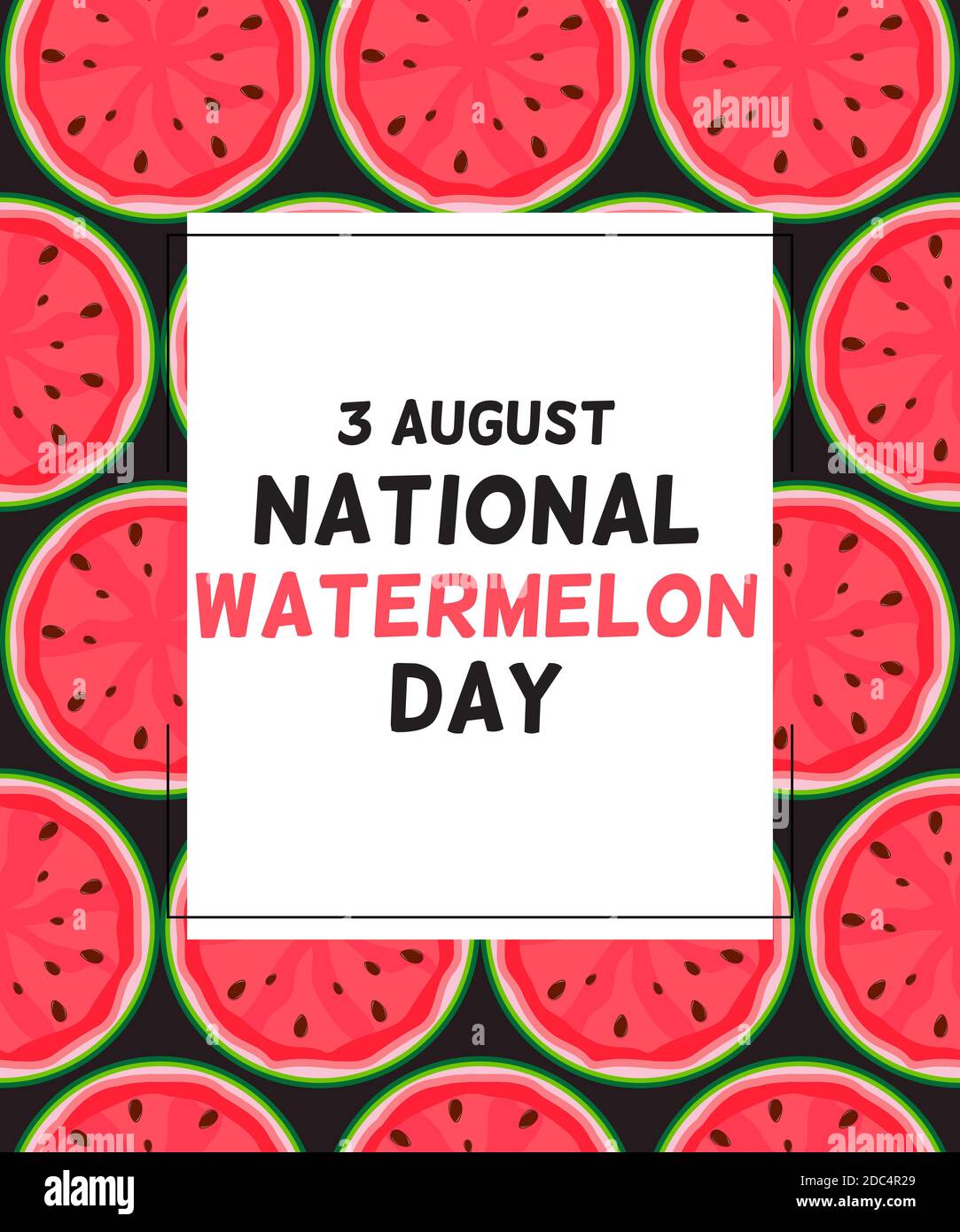 August, 3 Watermelon day background, illustration Stock Photo - Alamy