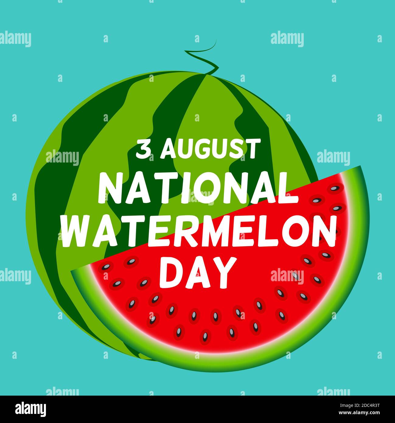 August, 3 Watermelon day background illustration Stock Photo - Alamy