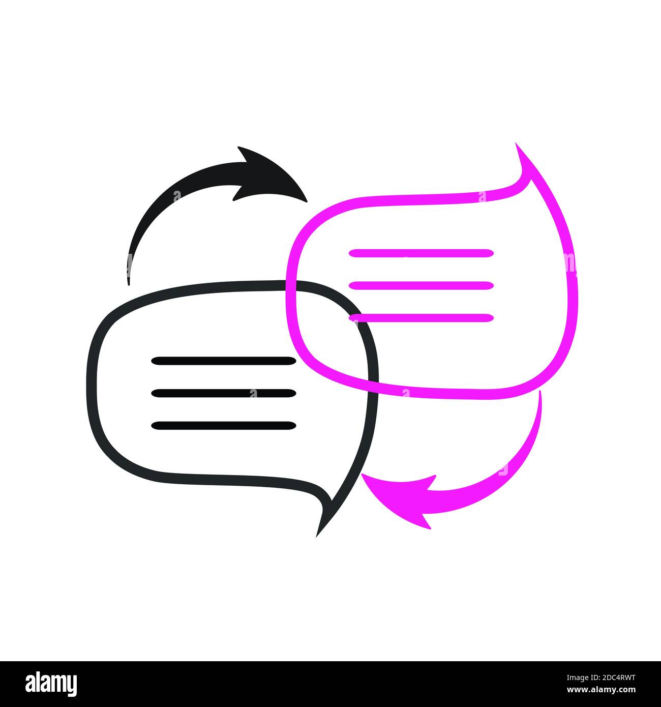 Language translation icon concept with speech bubble. Illustration ...