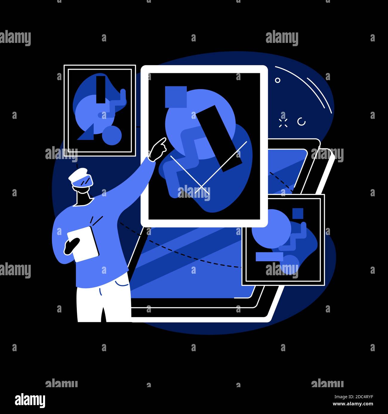 Virtual gallery tour abstract concept vector illustration Stock Vector ...