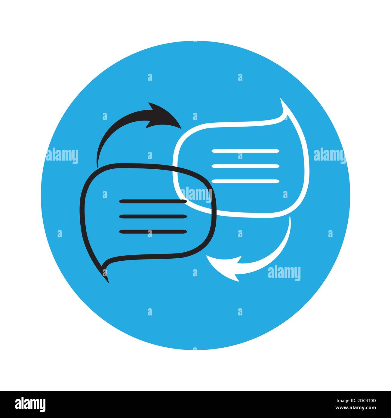 Language translation icon concept with speech bubble. Illustration ...