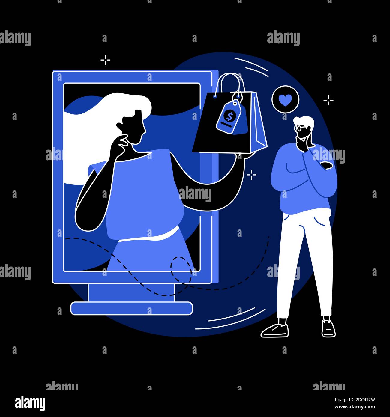 Interactive advertising abstract concept vector illustration Stock ...