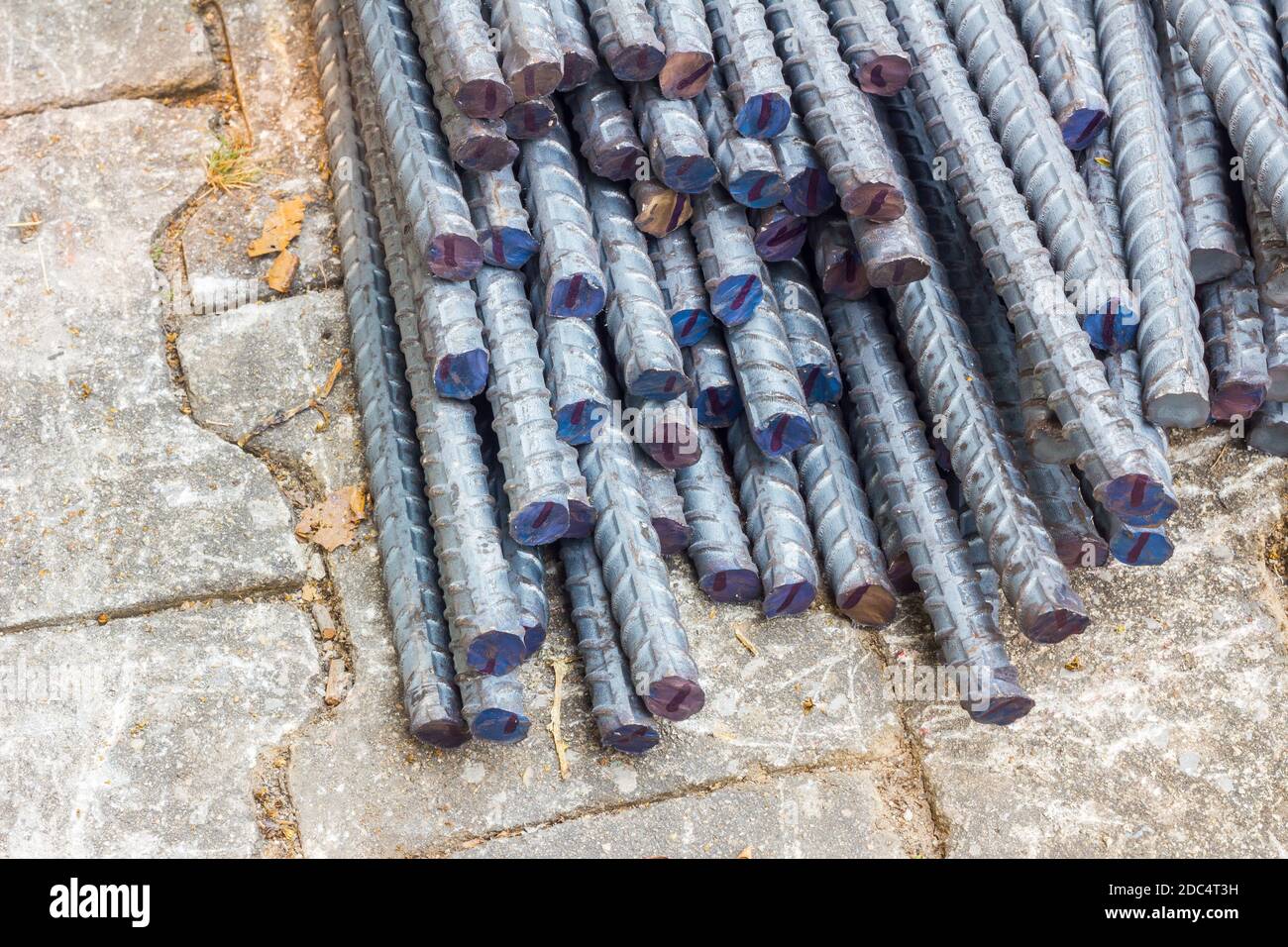 steel rod bar for construction, copyspace on the left Stock Photo - Alamy