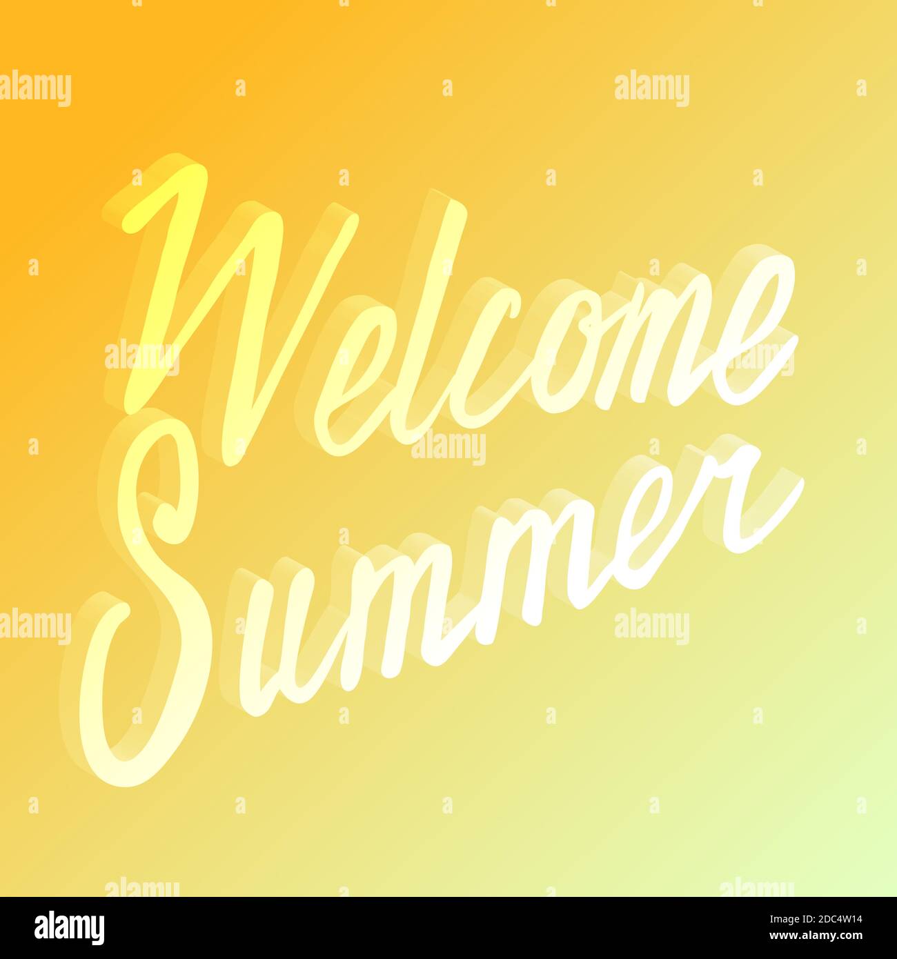 Welcome summer hand drawn brush lettering isolated on white background ...