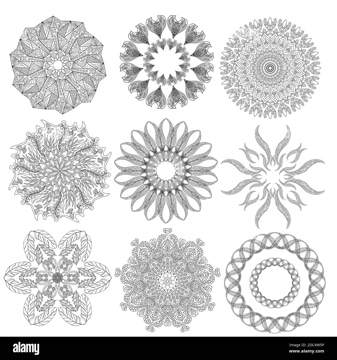 Set of abstract geometric elements and shapes on white background ...