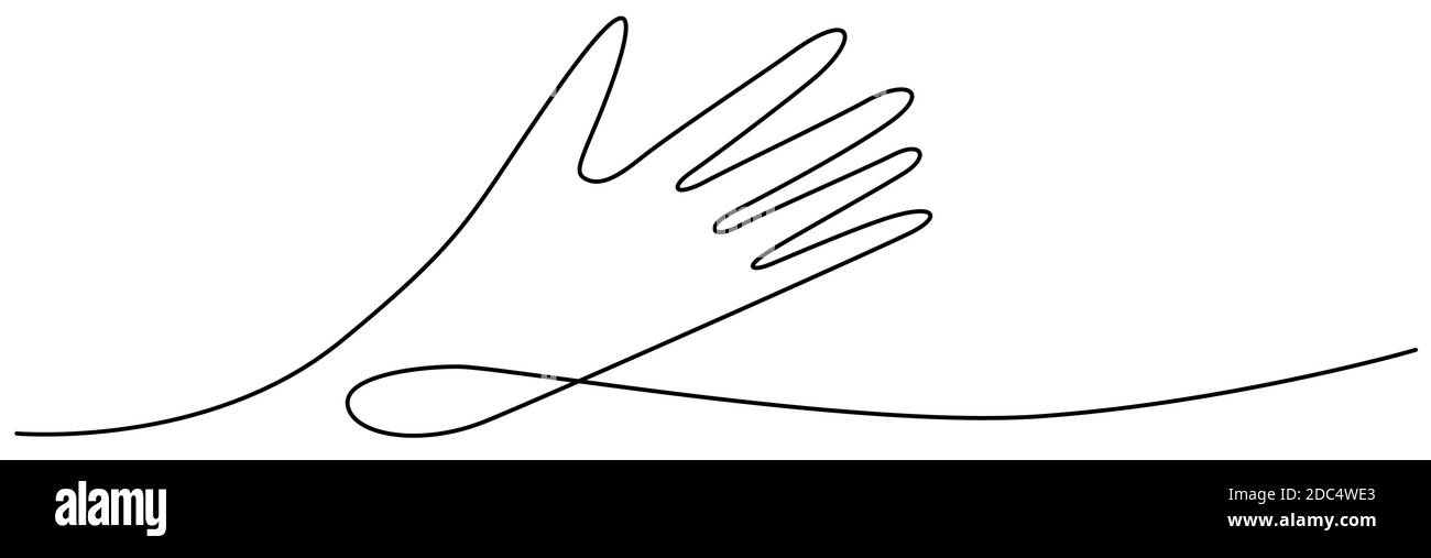 Waving hand one Continuous line drawing. Edited Vector illustration ... Waving hand one Continuous line drawing. Edited Vector illustration ...
