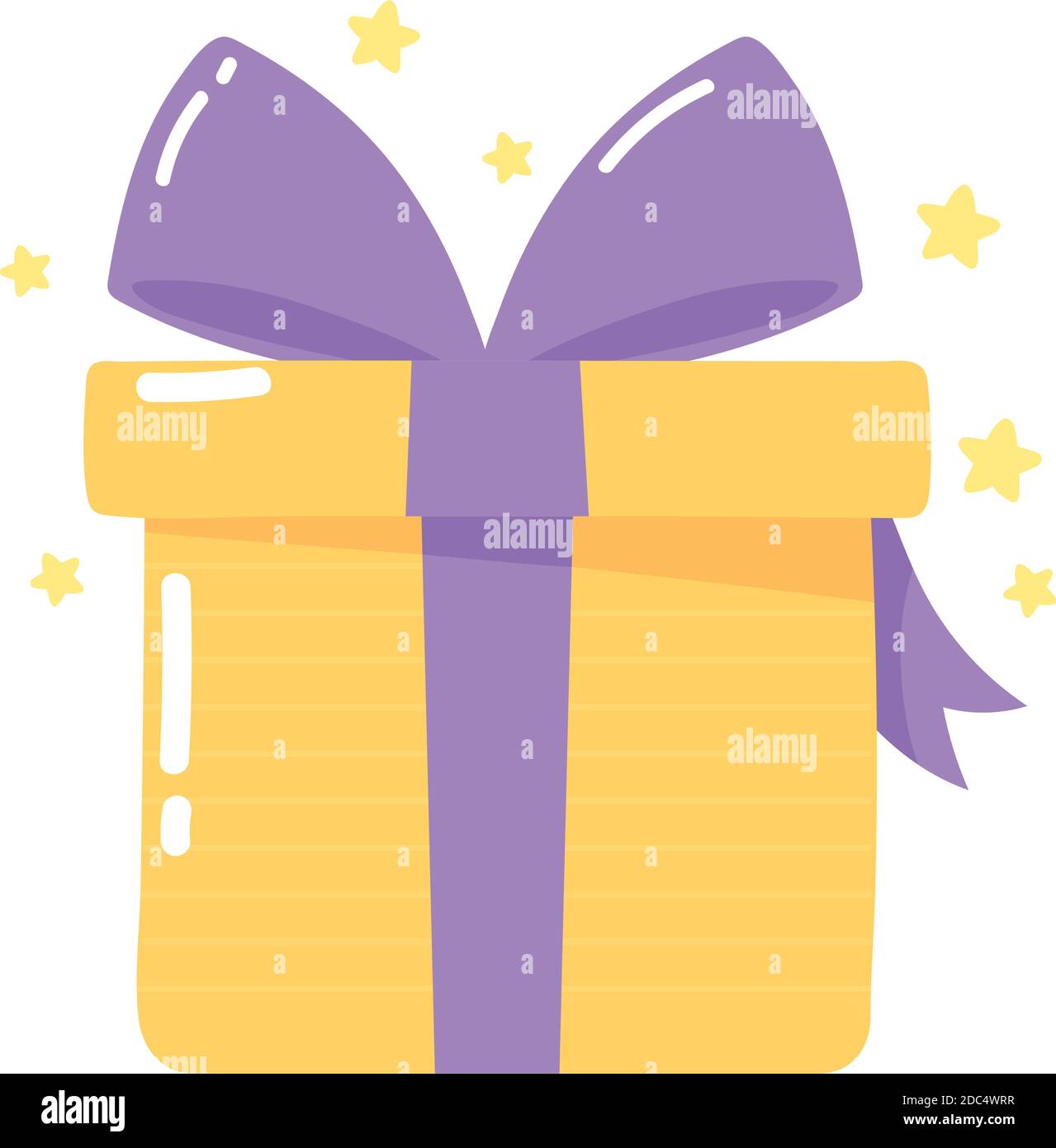 happy birthday gift box with bow celebration party cartoon vector ...