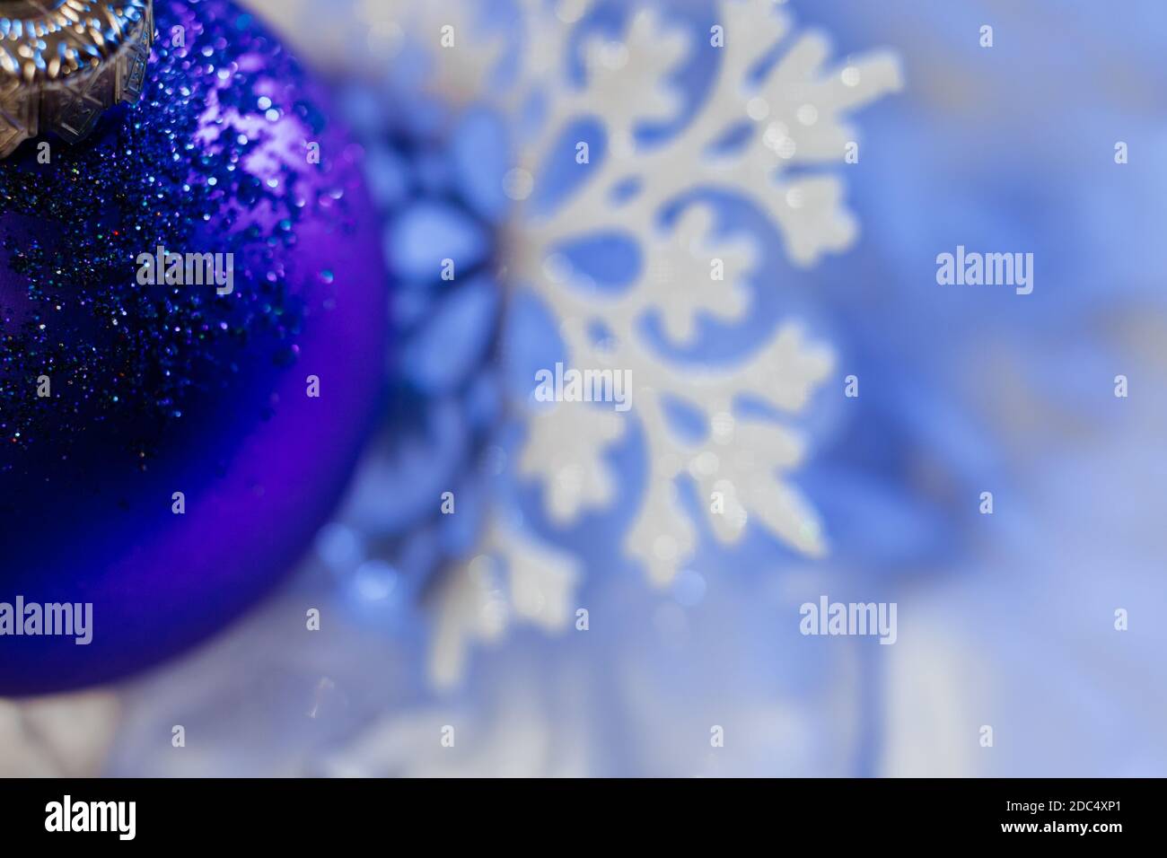 winter snowflake and christmas ball ornament Stock Photo - Alamy
