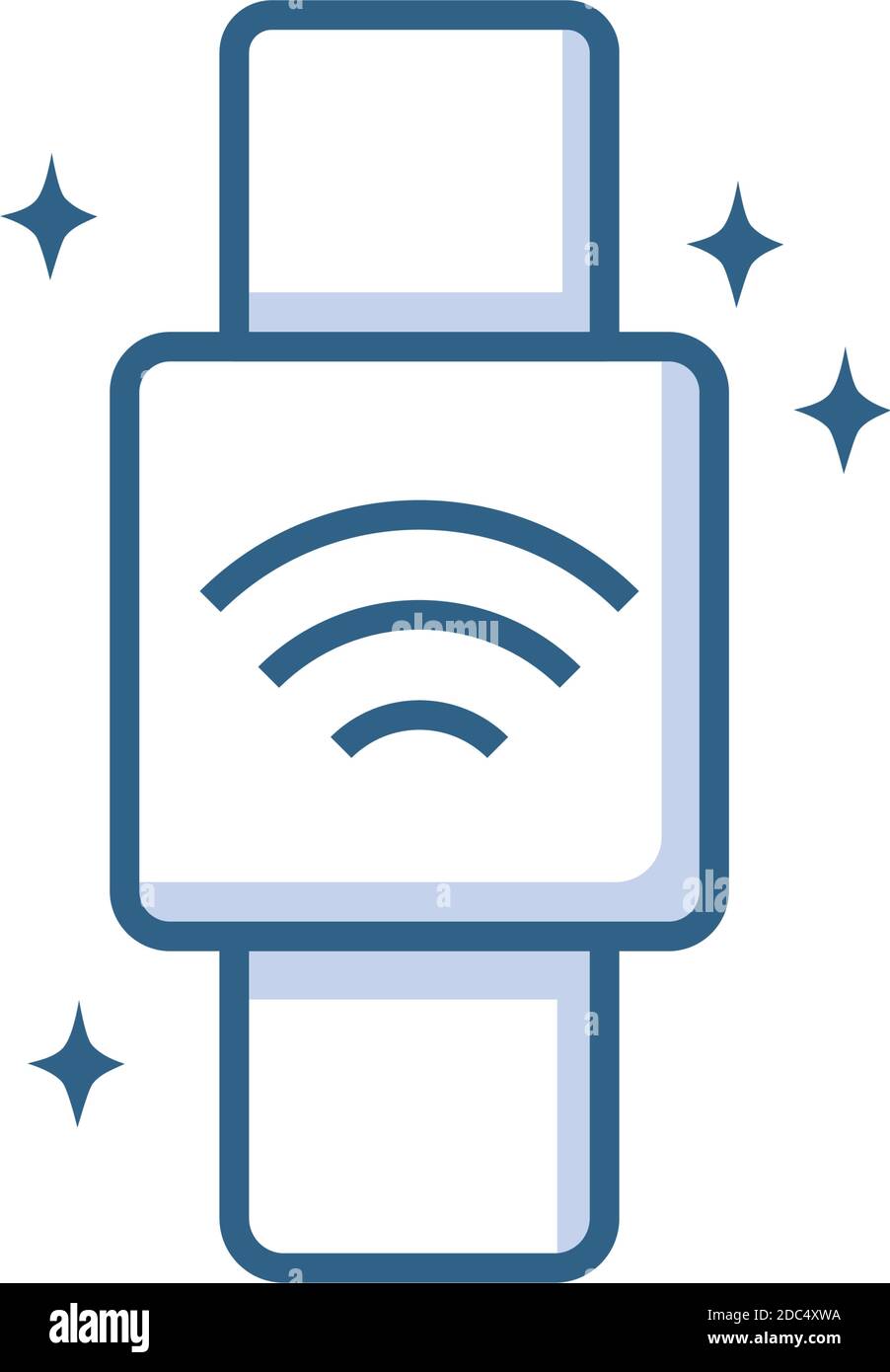 smart watch wearable technology gadget vector illustration line style ...