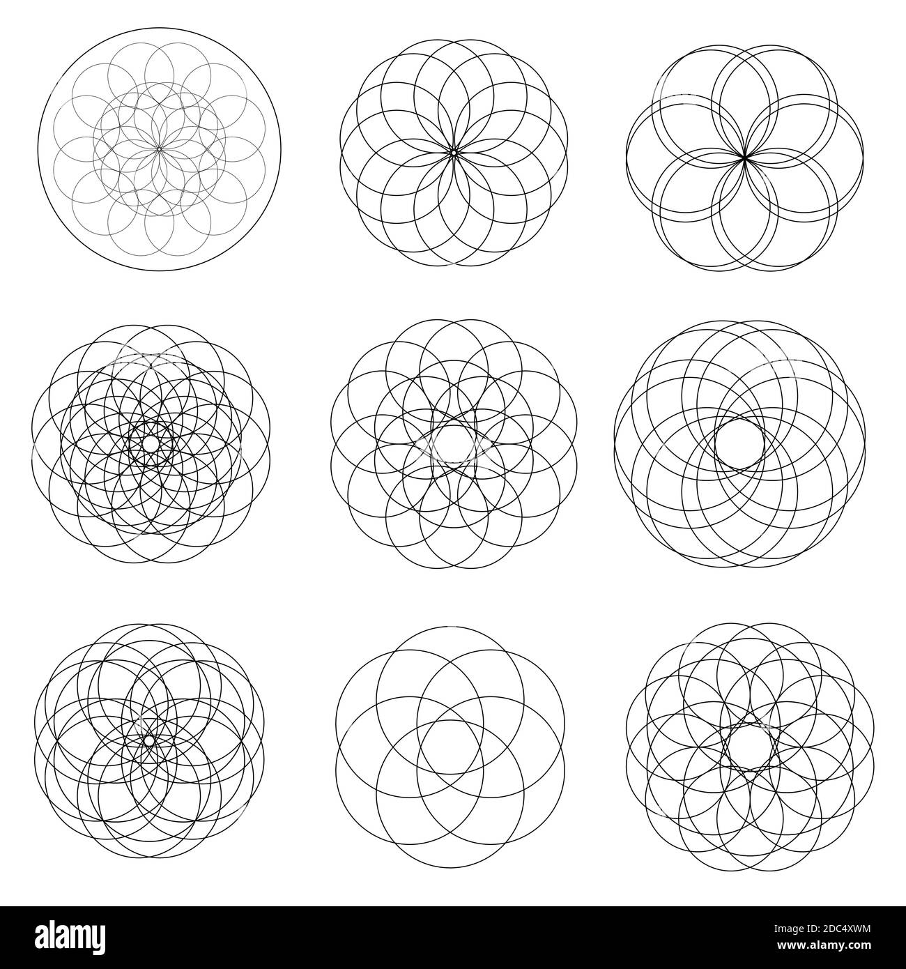 Set of abstract geometric elements and shapes on white background ...