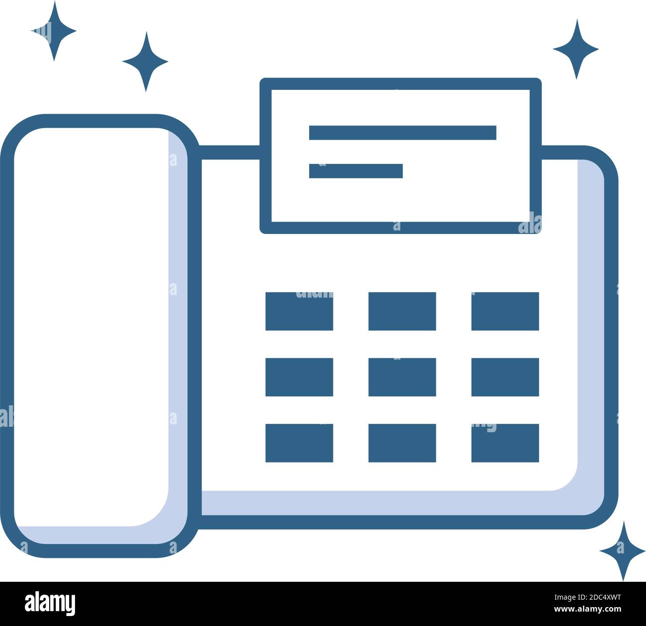 office fax machine device technology object vector illustration line ...