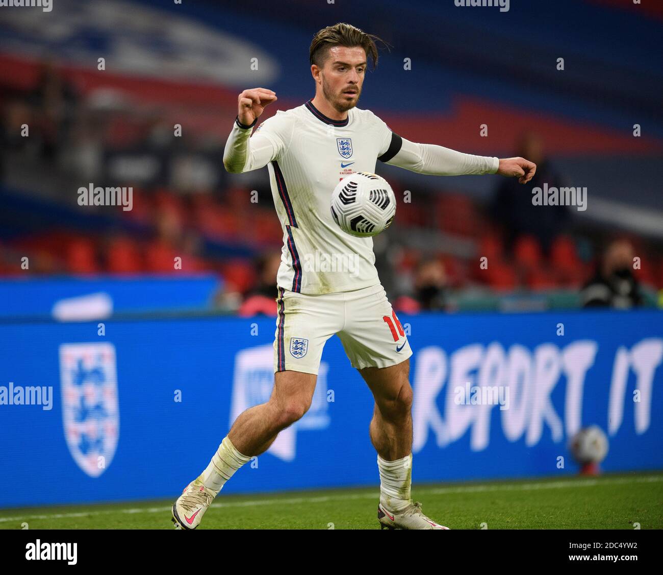 Wembley Stadium, London, 18th Nov 2020. Engand’s Jack Grealish England ...