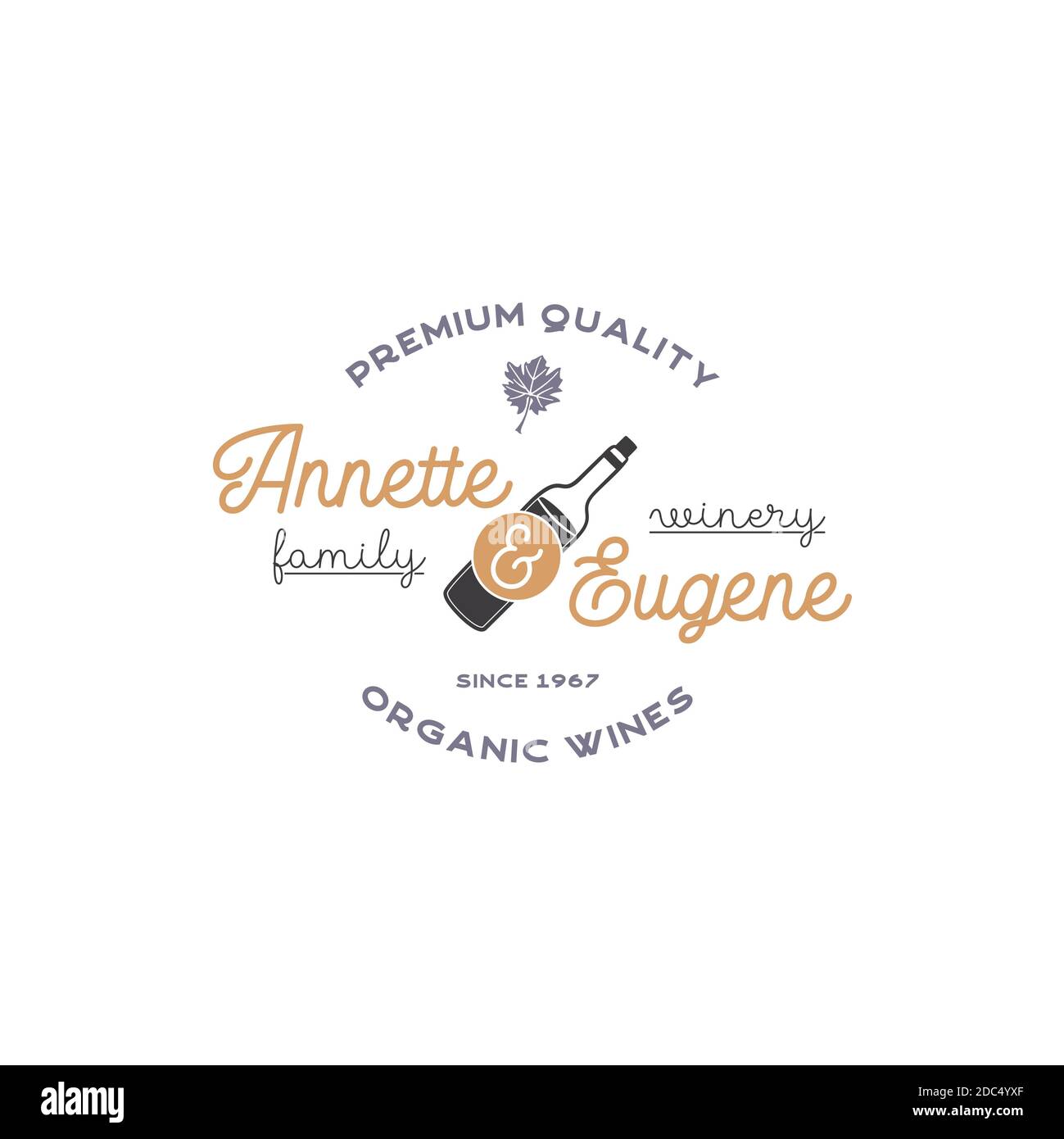 Family Winery, wine shop logo. Organic wines, premium quality. Vineyard ...