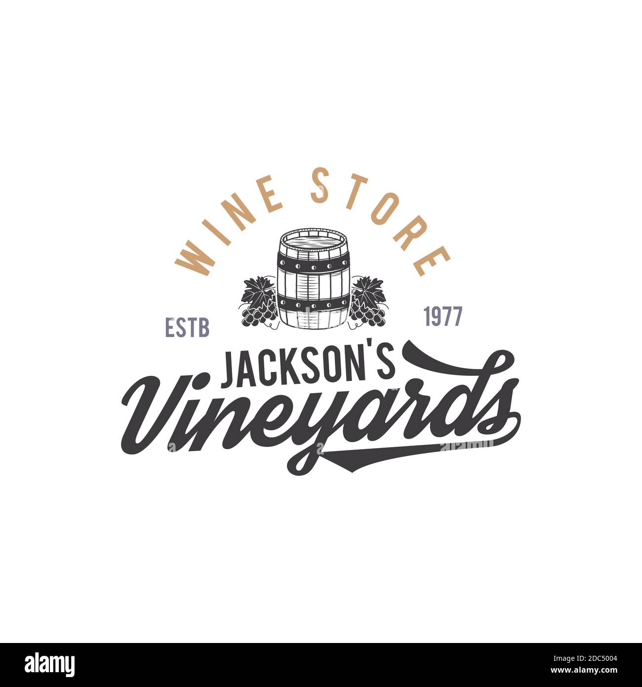 Wine shop logo, label. Organic wines.Vineyard badge. Retro Drink symbol ...
