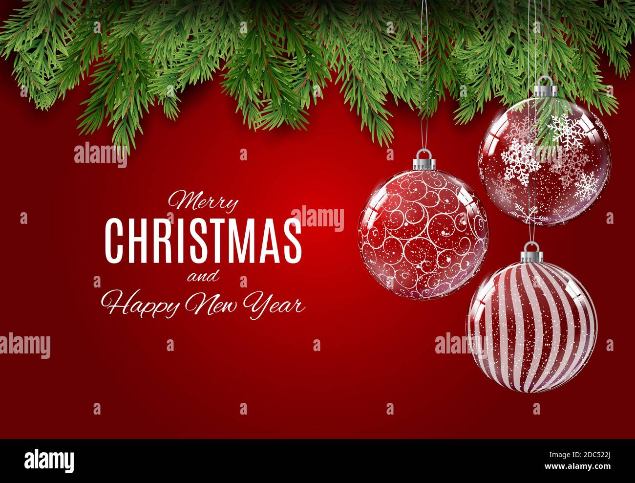 Merry Christmas and Happy New Year posters. illustration Stock Photo ...