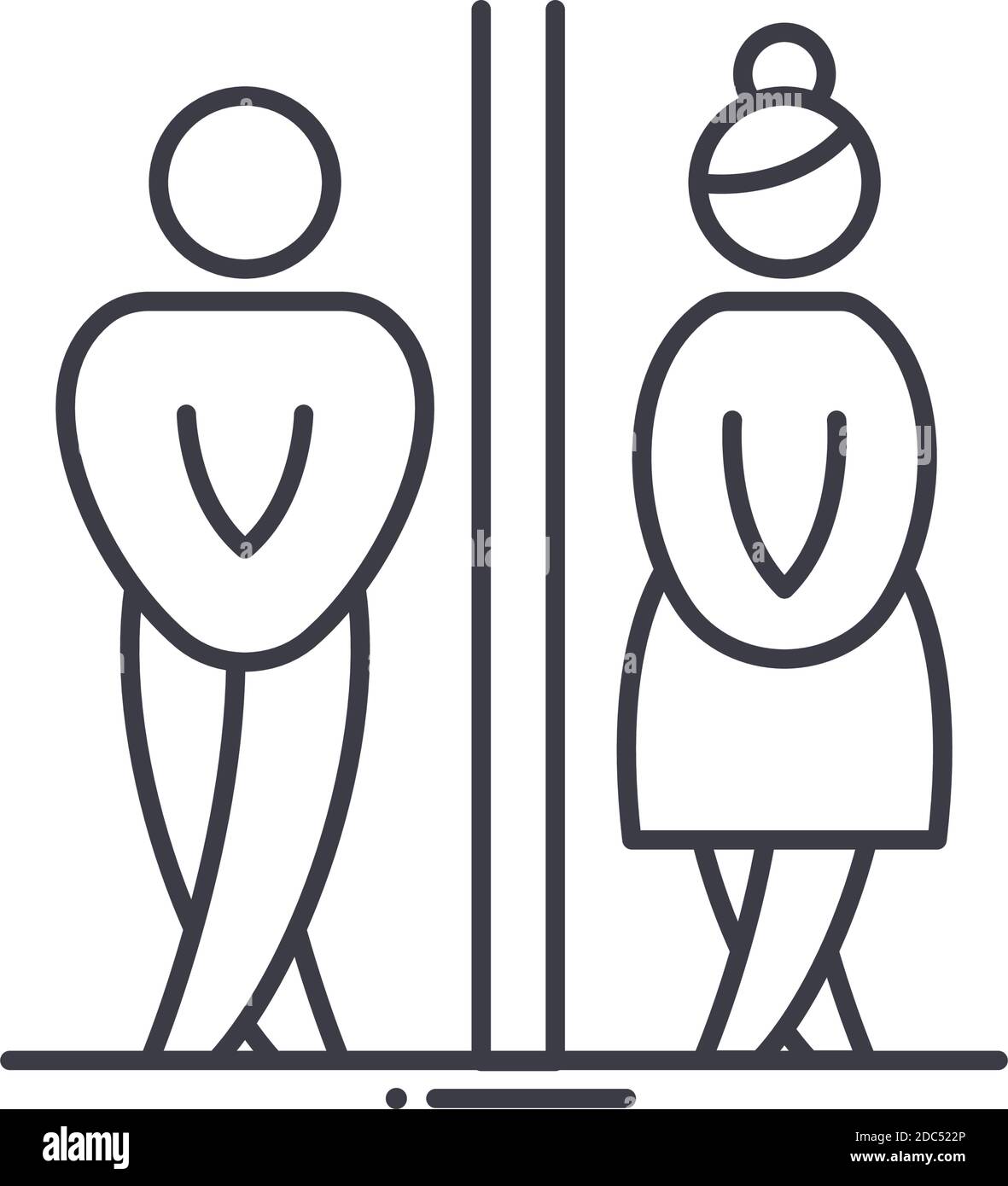 Restroom sign icon, linear isolated illustration, thin line vector, web ...