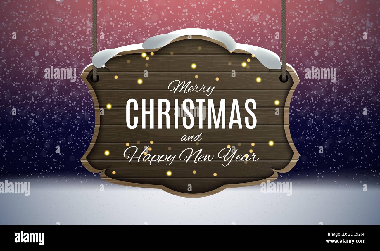 Merry Christmas and Happy New Year posters. illustration Stock Photo ...