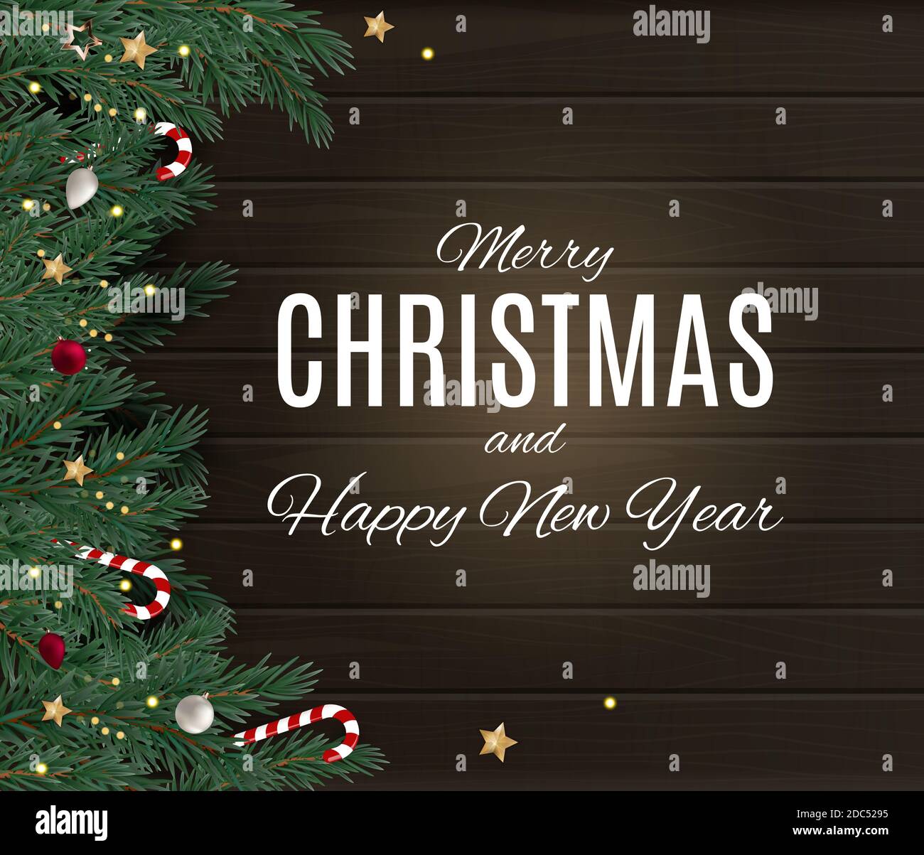 Merry Christmas and Happy New Year posters. illustration Stock Photo ...