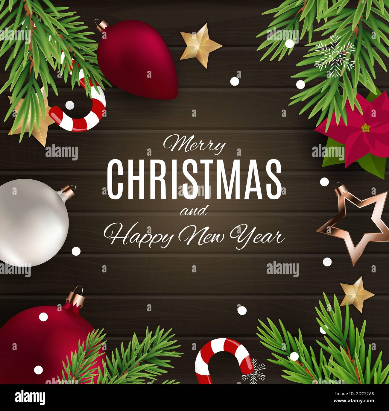 Merry Christmas and Happy New Year posters. illustration Stock Photo ...