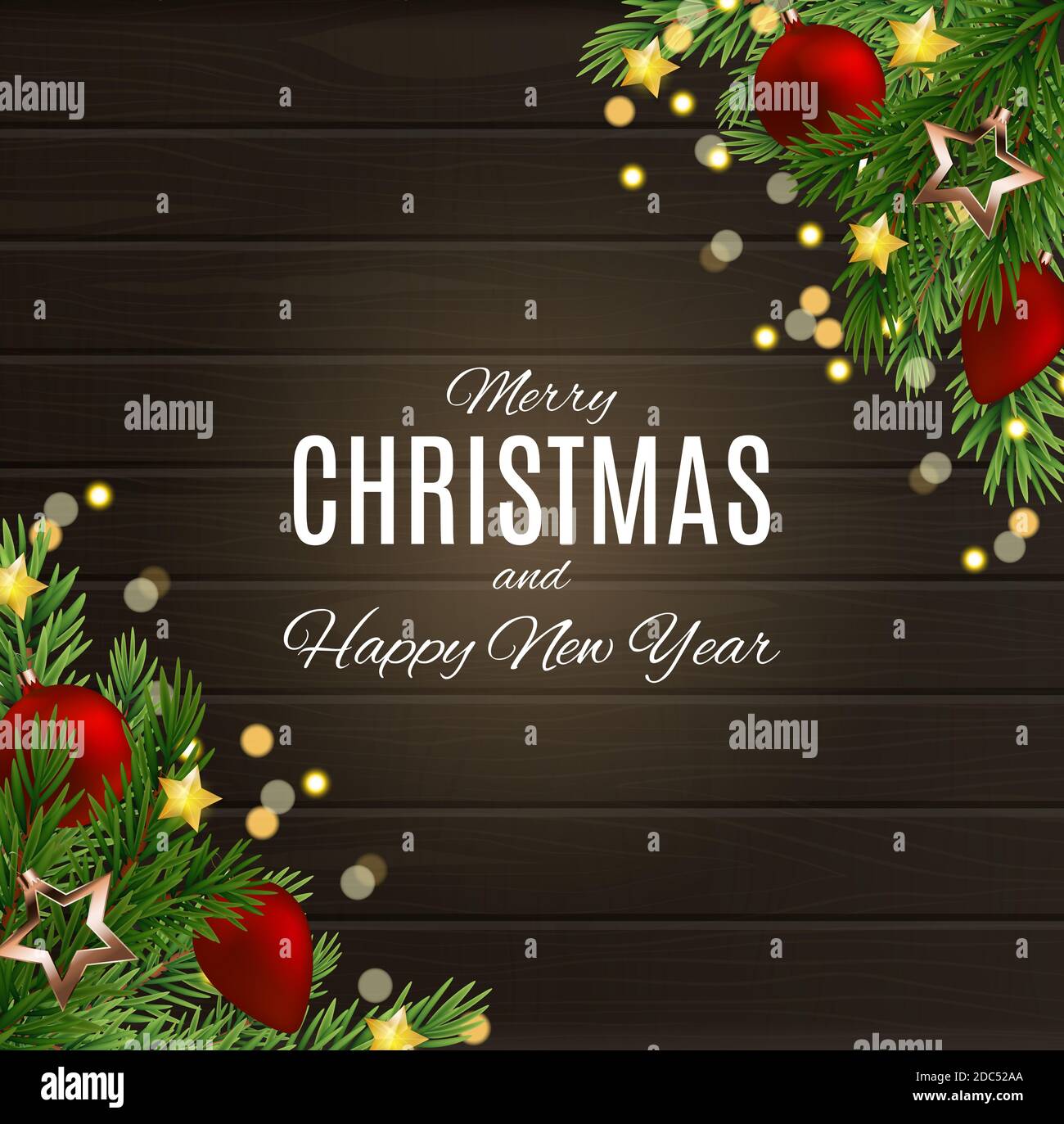 Merry Christmas and Happy New Year posters. illustration Stock Photo ...