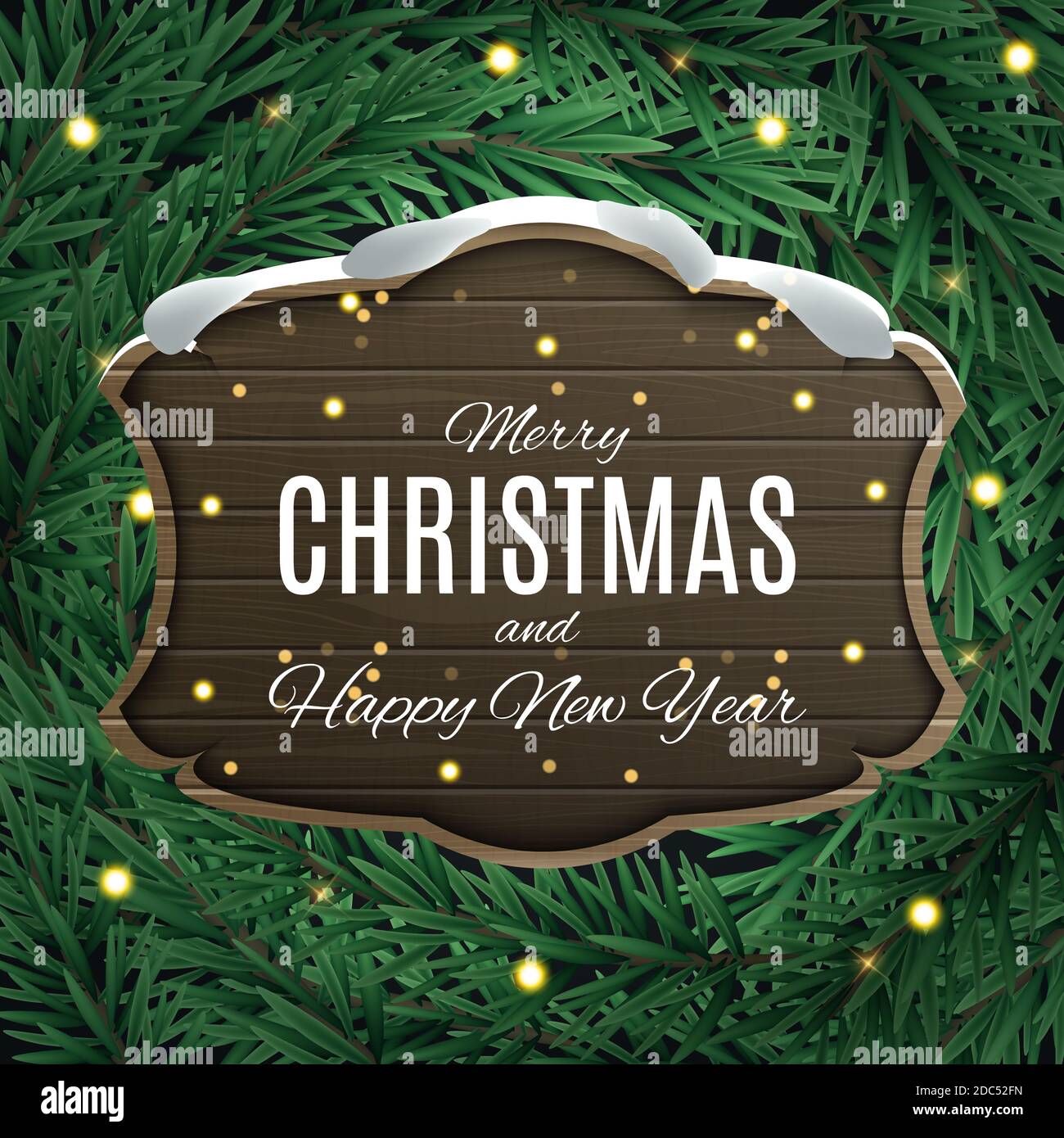 Merry Christmas and Happy New Year posters. illustration Stock Photo ...
