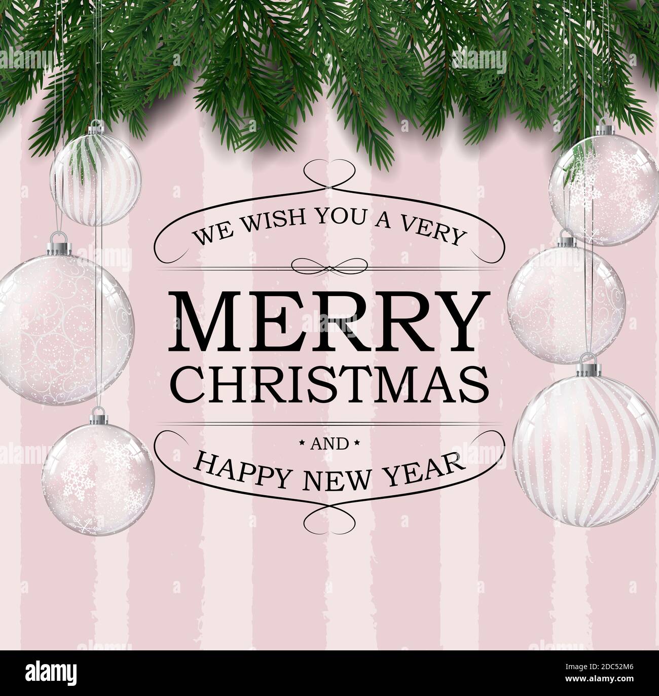 Merry Christmas and Happy New Year posters. illustration Stock Photo ...