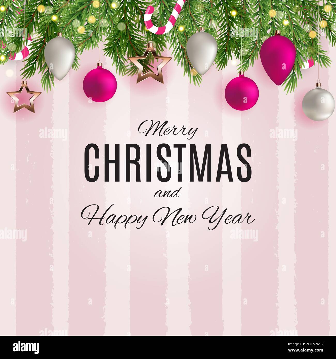 Merry Christmas and Happy New Year posters. illustration Stock Photo ...
