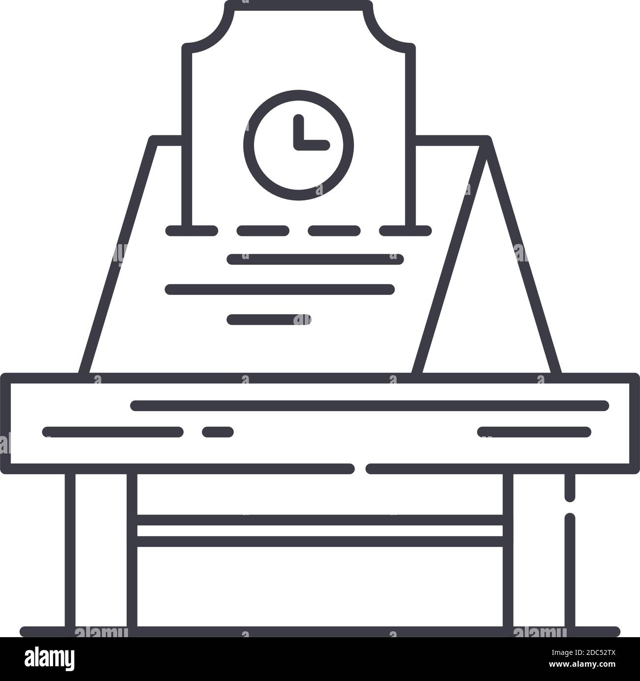 Reservation icon, linear isolated illustration, thin line vector, web ...