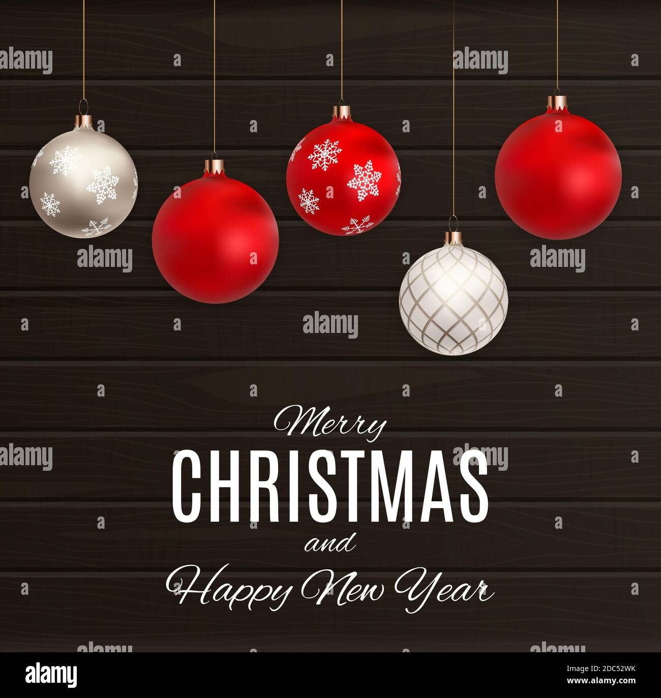 Merry Christmas and Happy New Year posters. illustration Stock Photo ...