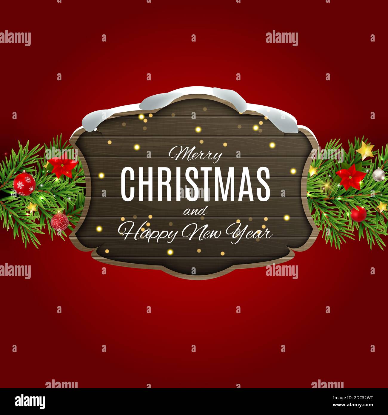 Merry Christmas and Happy New Year posters. illustration Stock Photo ...