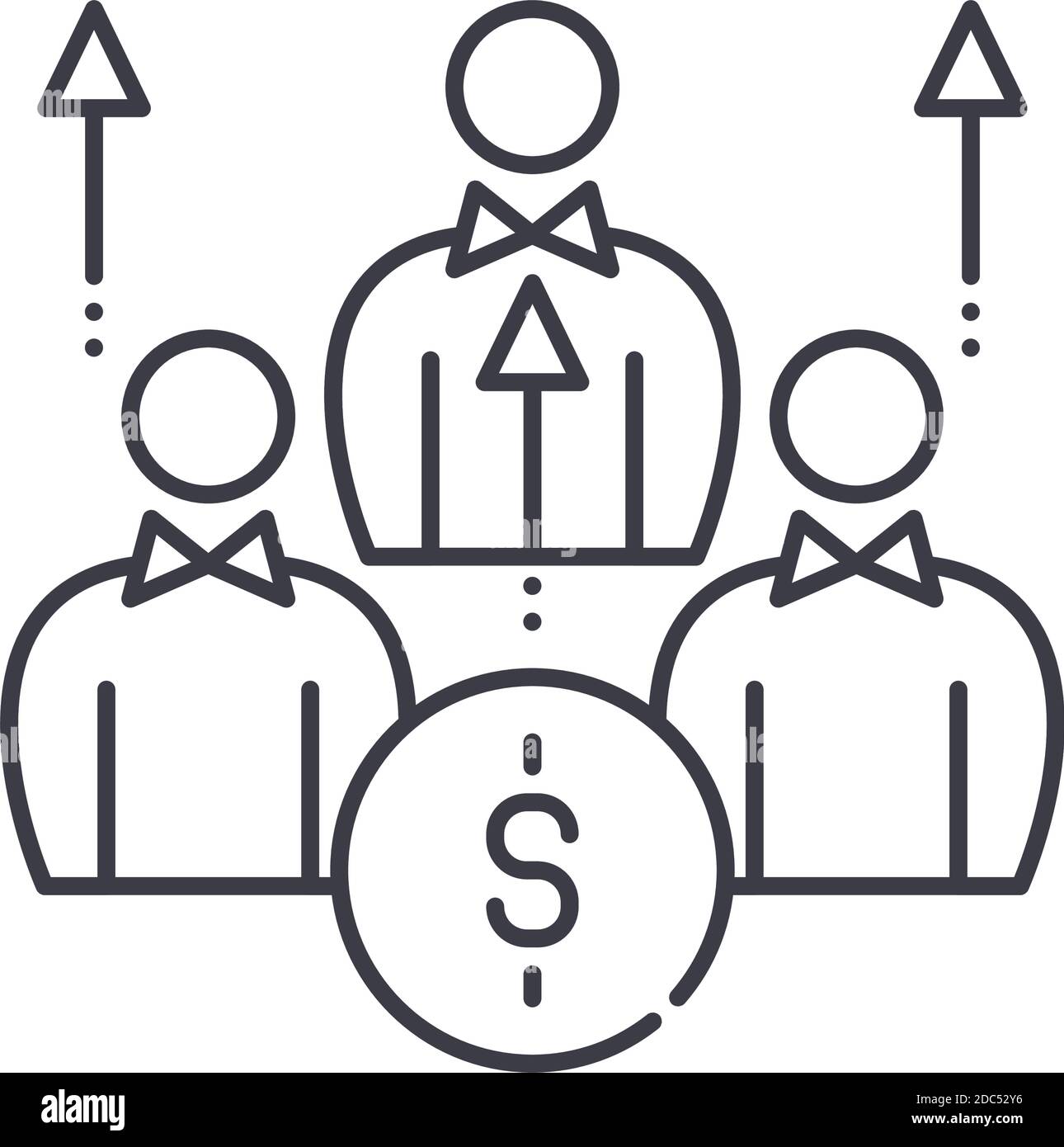 Resourse allocation icon, linear isolated illustration, thin line ...