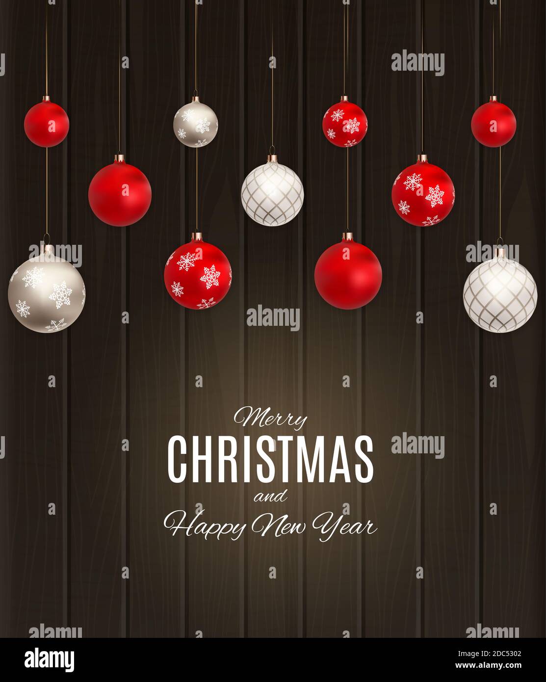 Merry Christmas and Happy New Year posters. illustration Stock Photo ...