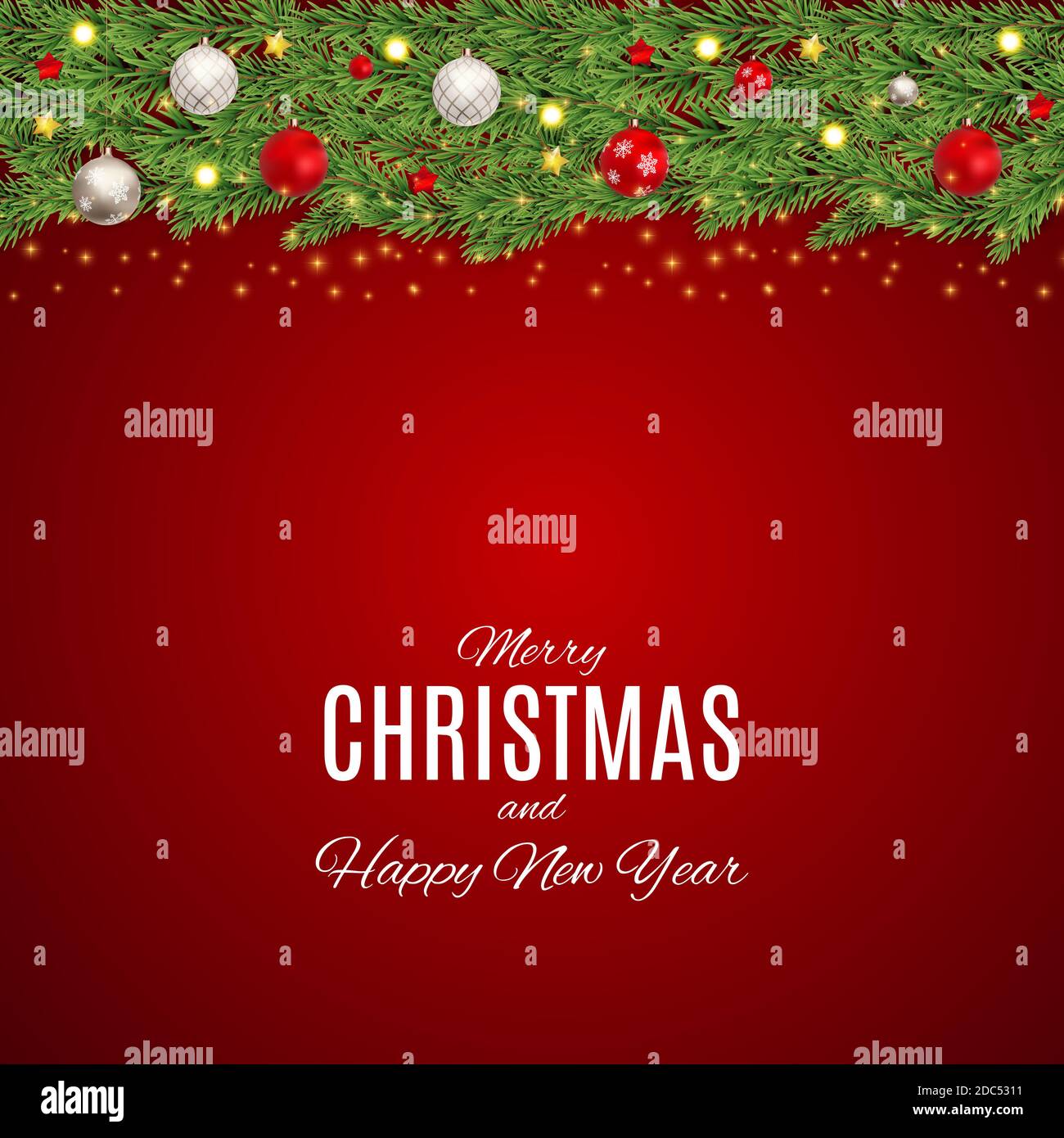 Merry Christmas and Happy New Year posters. illustration Stock Photo ...