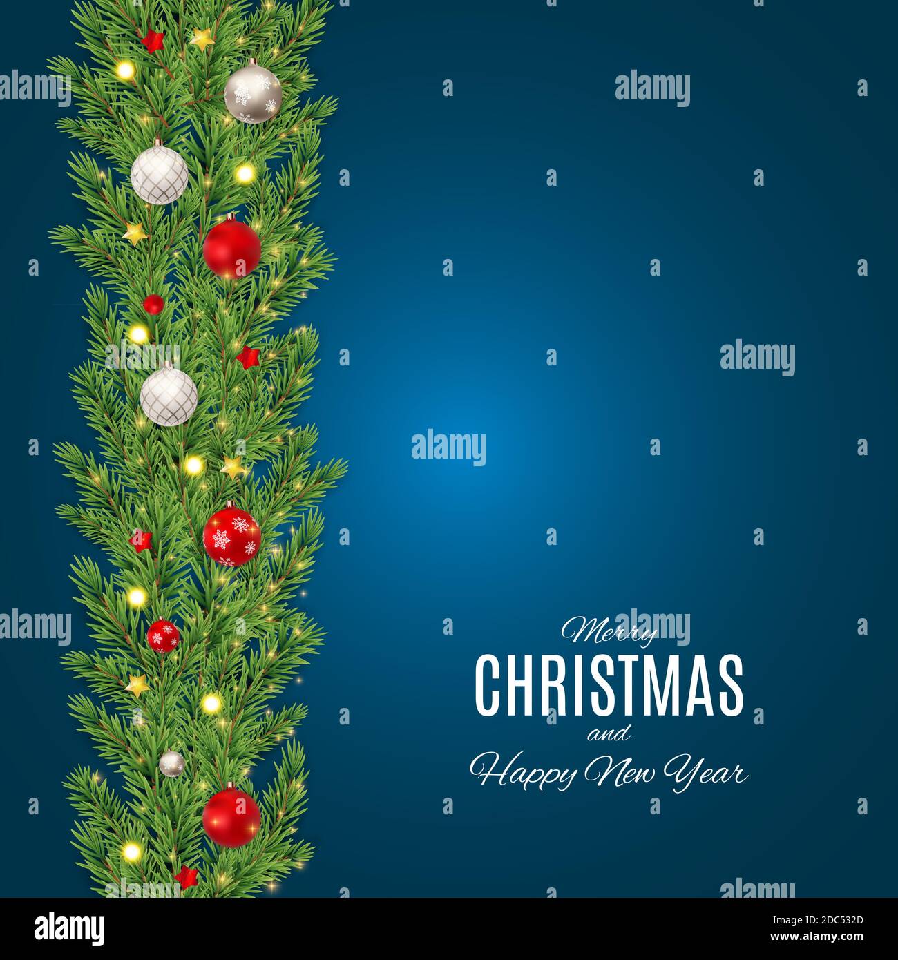 Merry Christmas and Happy New Year posters. illustration Stock Photo ...