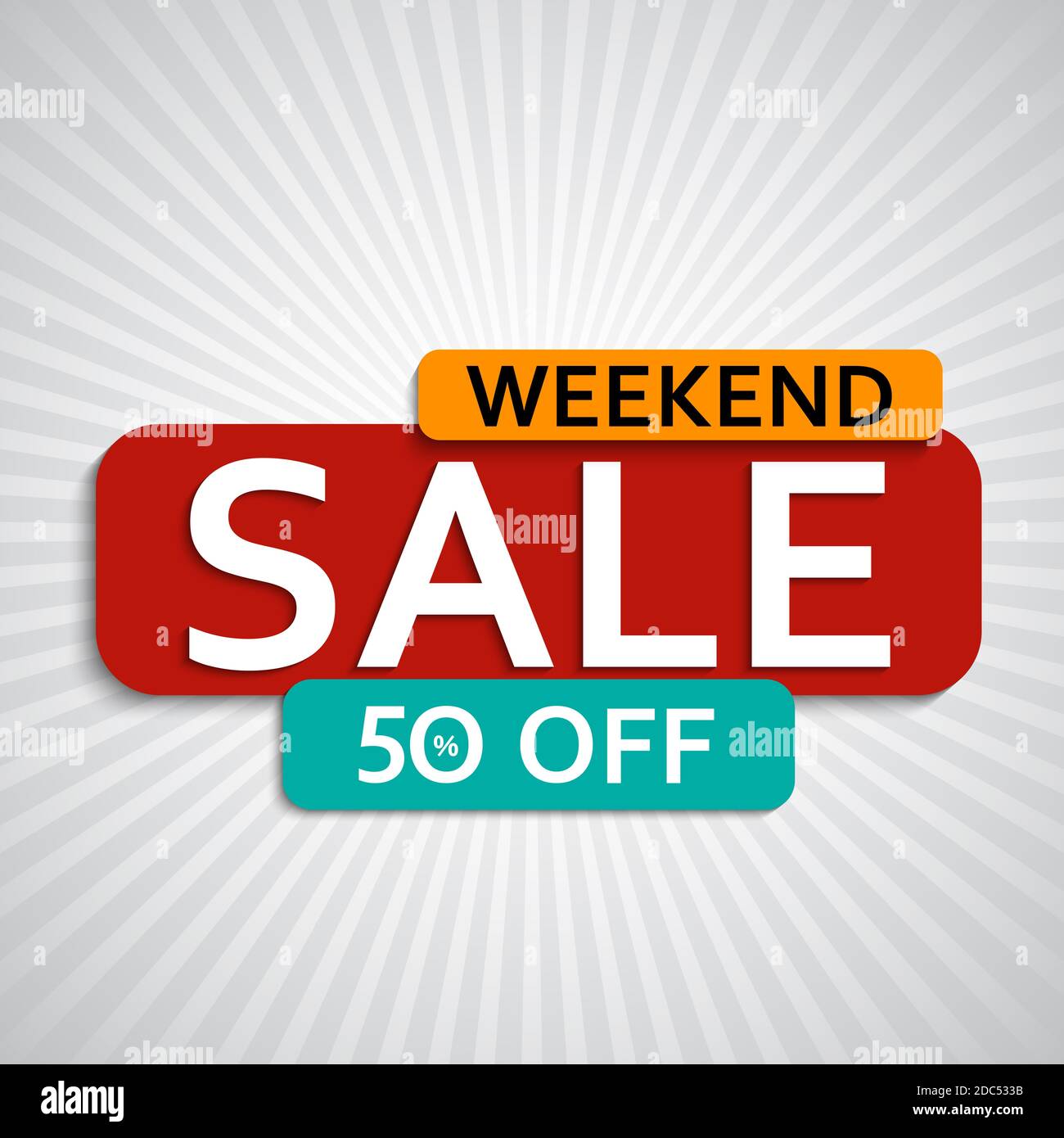 Abstract weekend sale poster. illustration Stock Photo - Alamy
