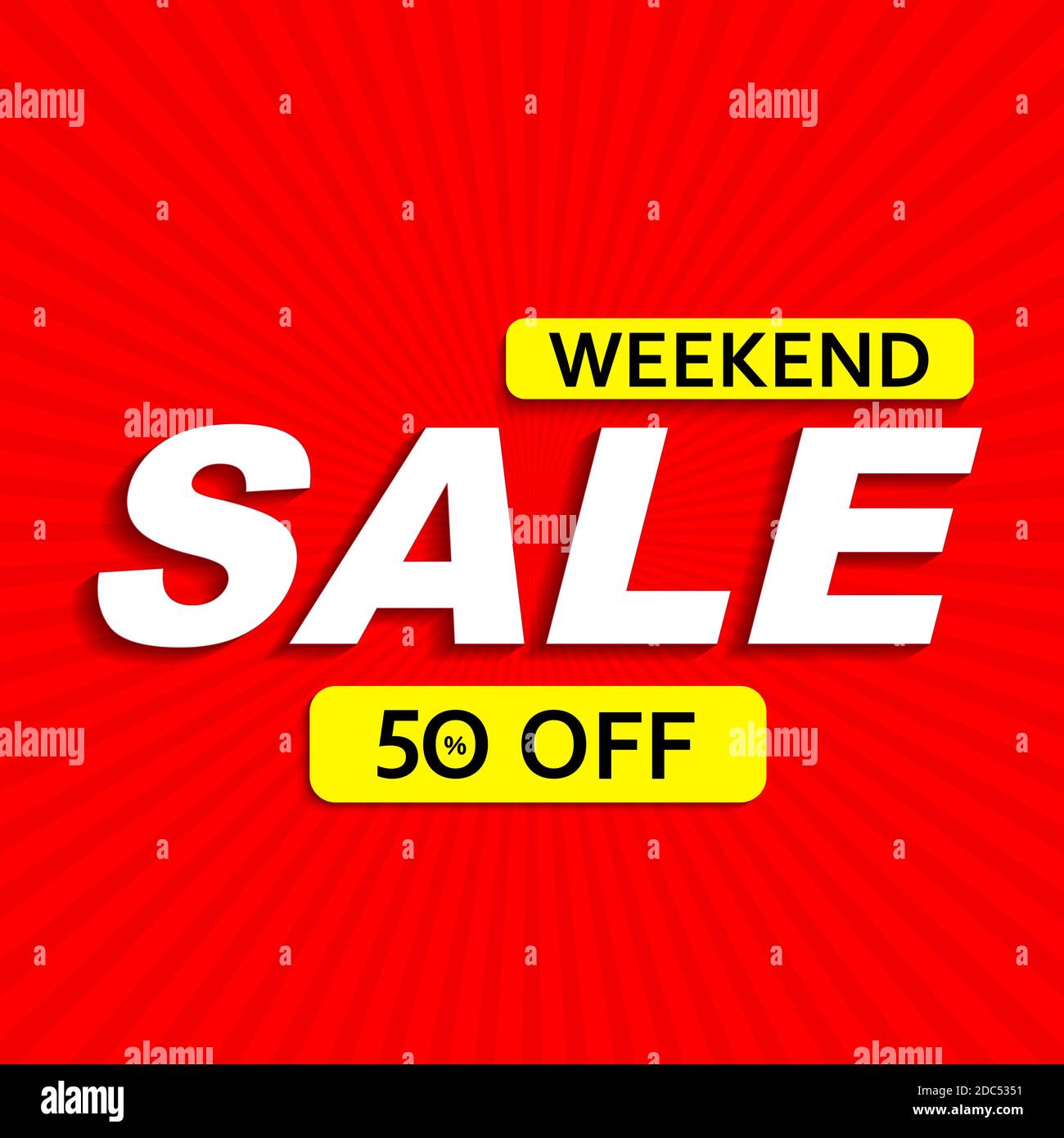 Abstract weekend sale poster. illustration Stock Photo - Alamy