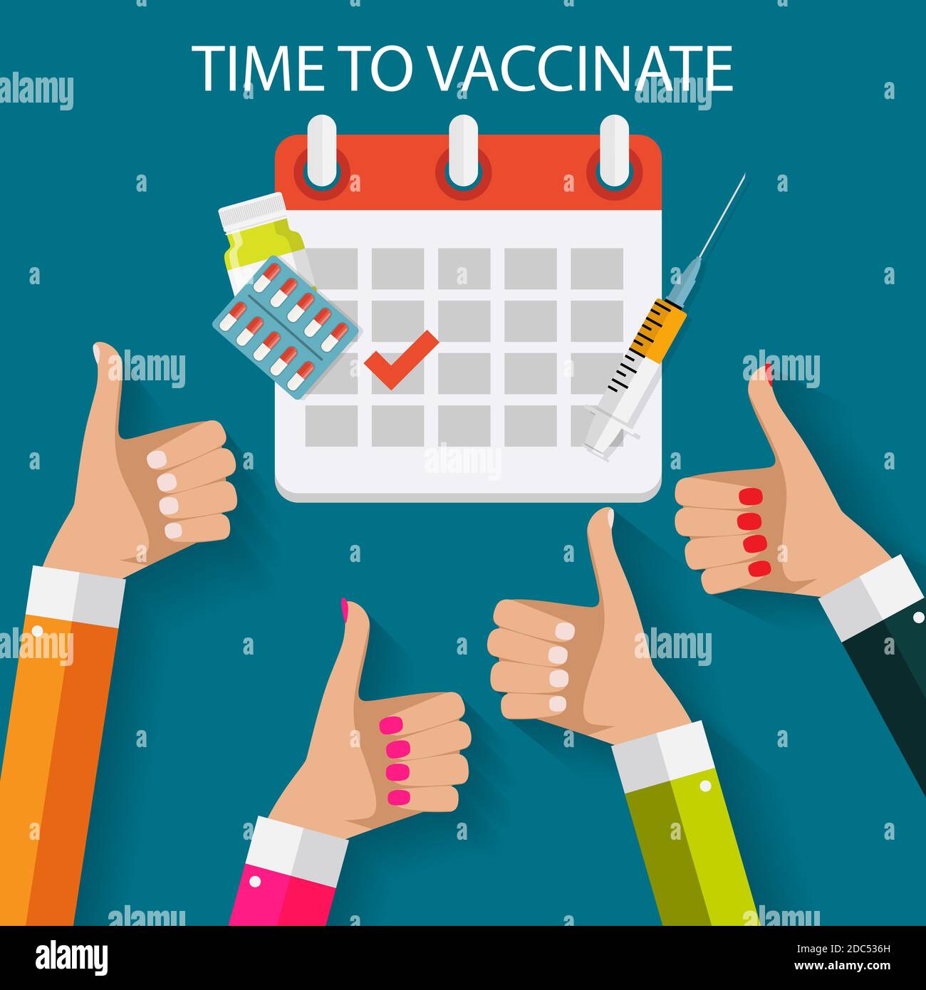 Time to Vaccinate Concept Background. Illustration Stock Photo - Alamy