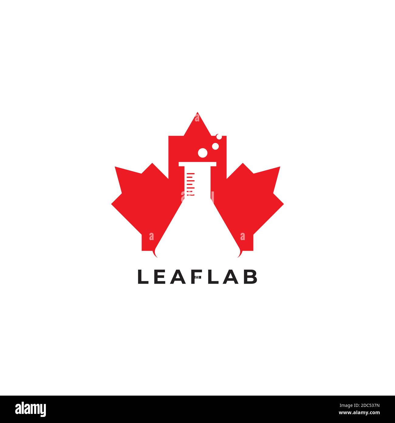 Maple leaf with lab symbol logo design template Stock Vector Image ...