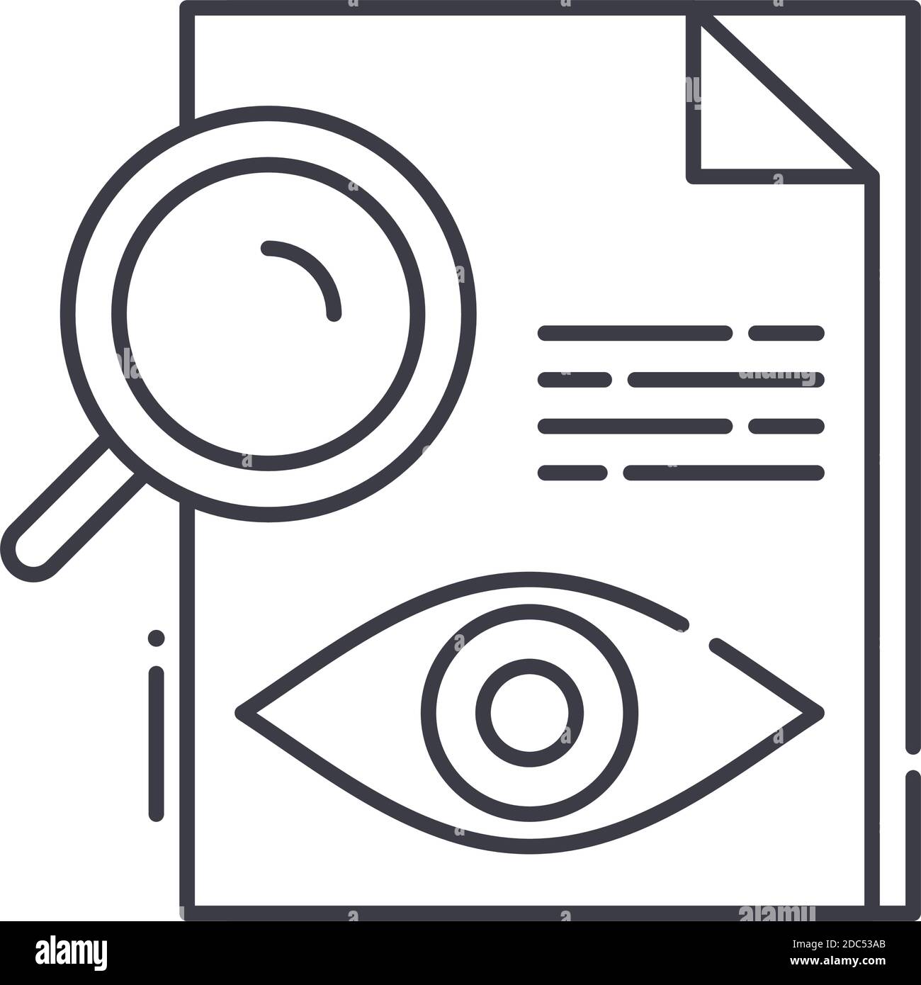 Research image icon, linear isolated illustration, thin line vector ...