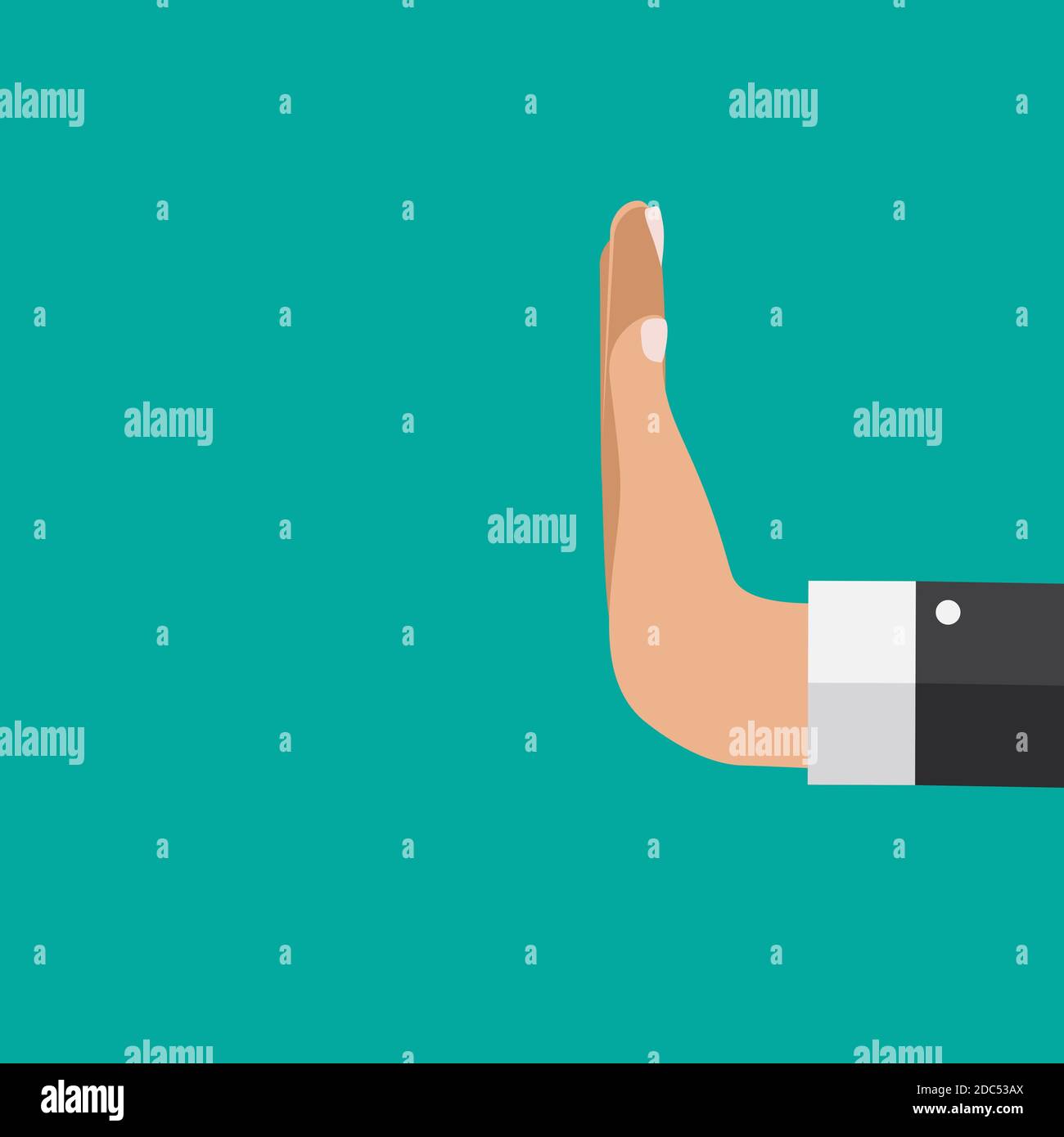 Refuse hand sign in flat style. Illustration Stock Photo - Alamy
