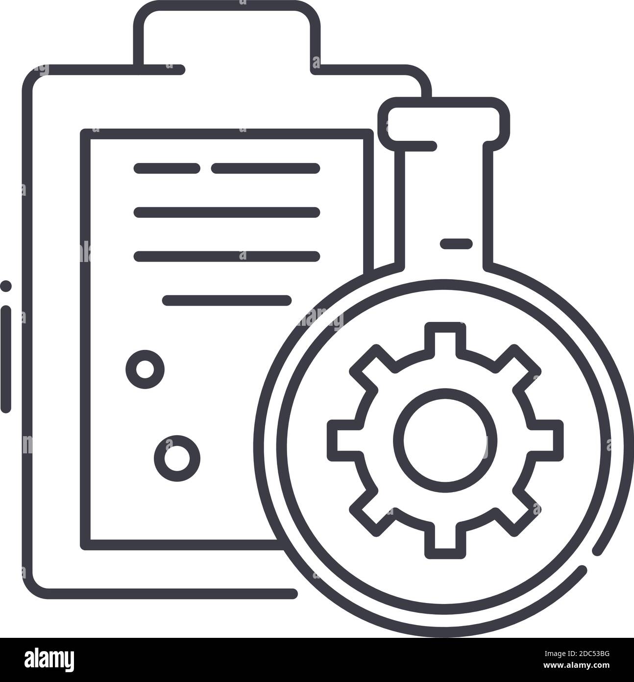 Research project icon, linear isolated illustration, thin line vector ...