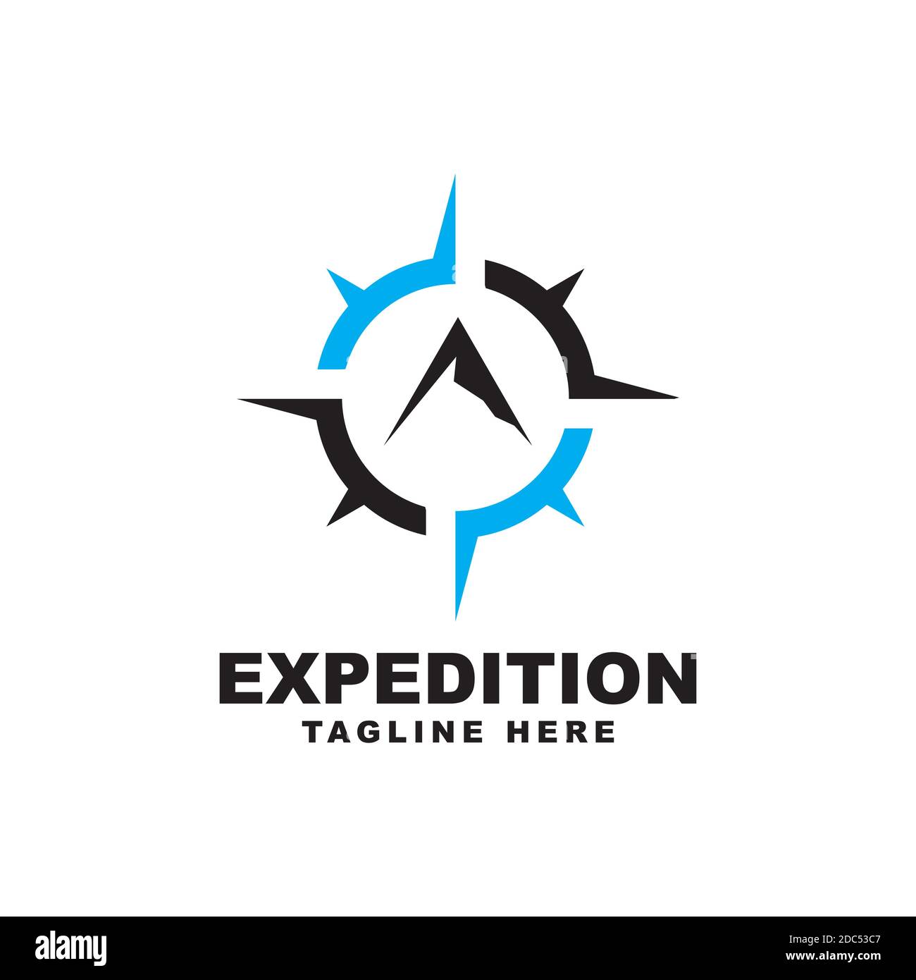 Compass with mountain logo design vector template.creative destination ...