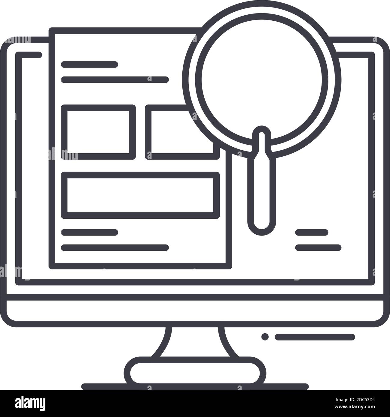 Research project icon, linear isolated illustration, thin line vector ...